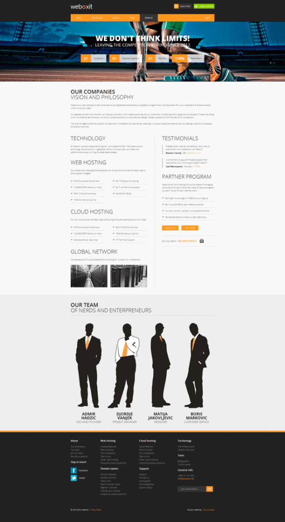 20+ Inspirational Web Hosting Designs